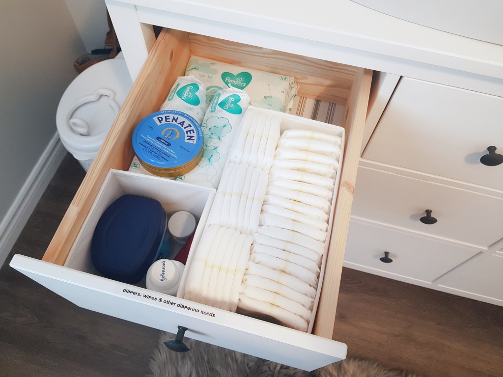 Nursery Dresser Organization